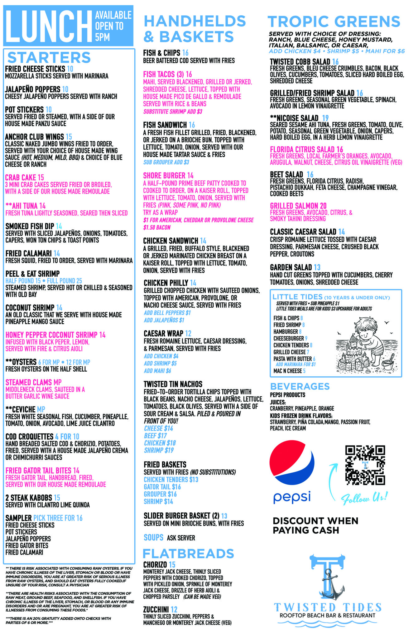 Menu – Twisted Tides